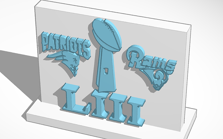 3d Design Super Bowl Liii Tinkercad
