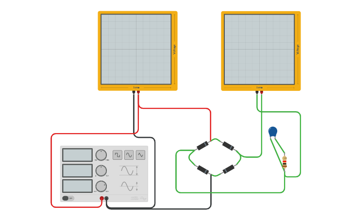 Circuit design Rectifier - Tinkercad