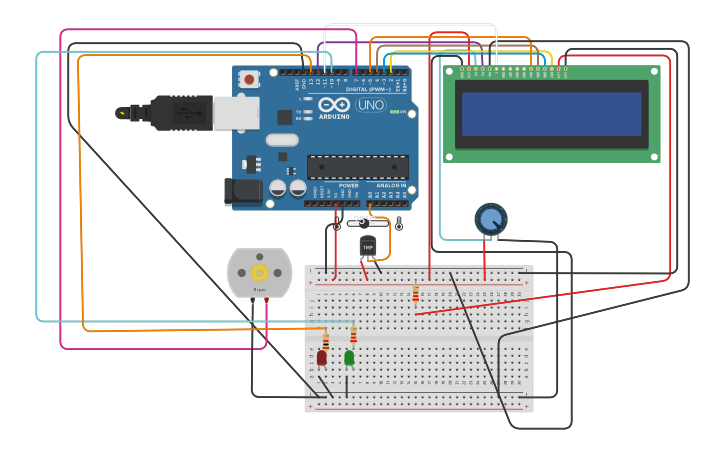 Circuit design temperature - Tinkercad