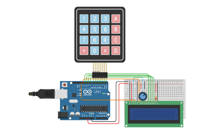 Circuit design CALCULATOR CIRCUIT - Tinkercad