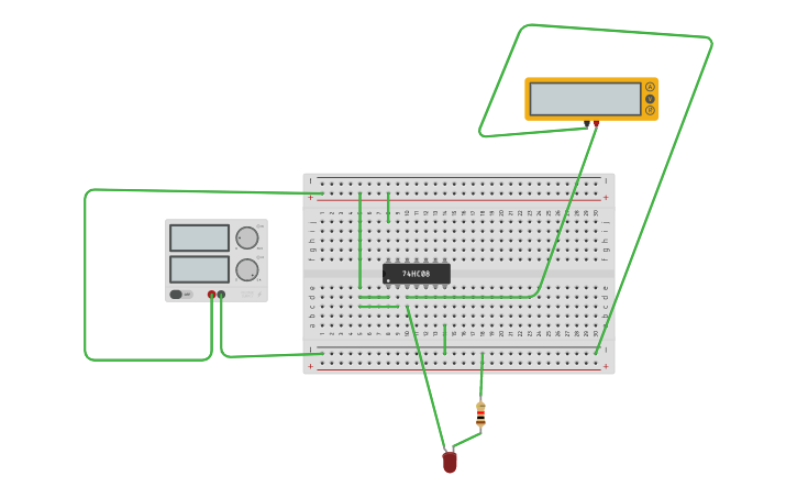 Circuit design AND GATE - Tinkercad