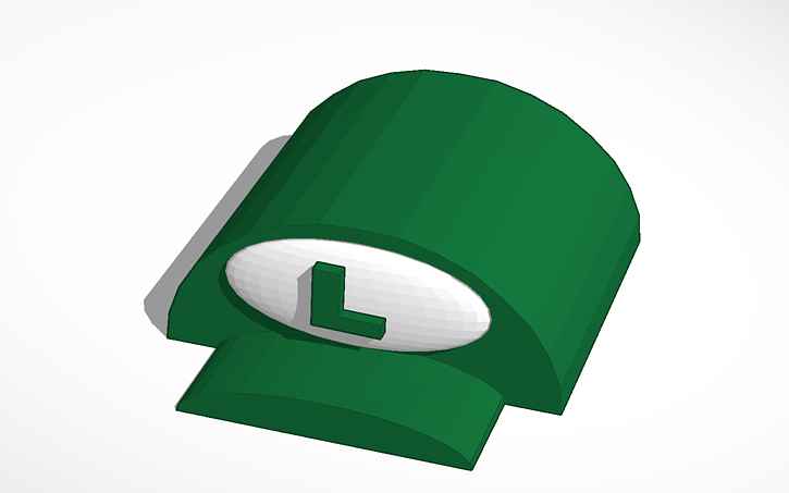 3D design Super Mario Luigi Hat - Tinkercad