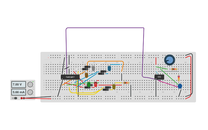 Circuit design Christmas Lights - Tinkercad