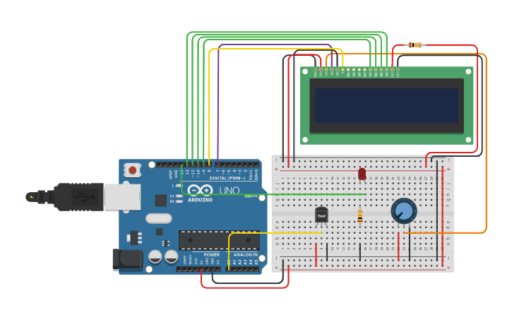Circuit Design Sensor De Temperatura Tinkercad
