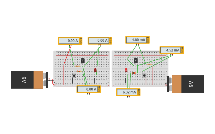 Circuit design NPN vs PNP Transistors - Tinkercad Circuit design NPN vs PNP Transistors - Tinkercad