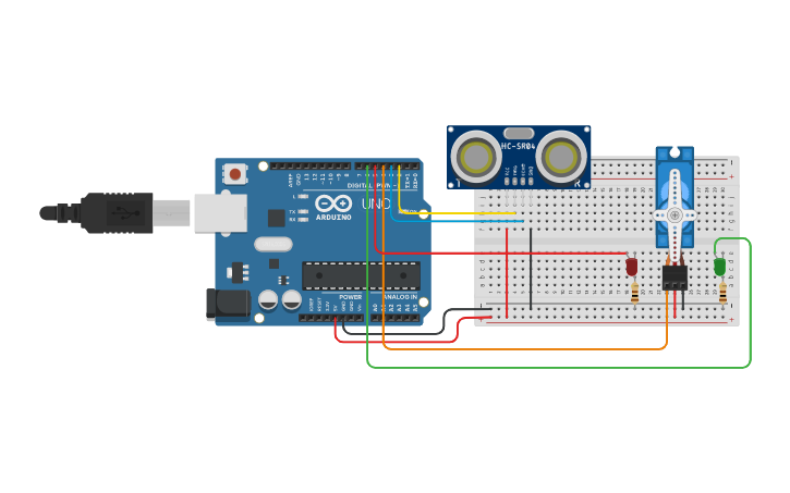 Circuit design CIRCUITO CON SENSORES - Tinkercad