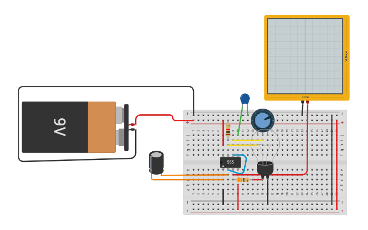 Circuit design Circuito 555 estable Jessica Amortegui | Tinkercad