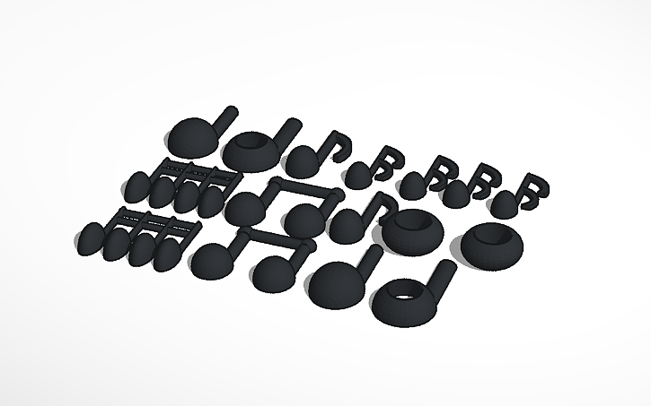 3D design music notes - Tinkercad