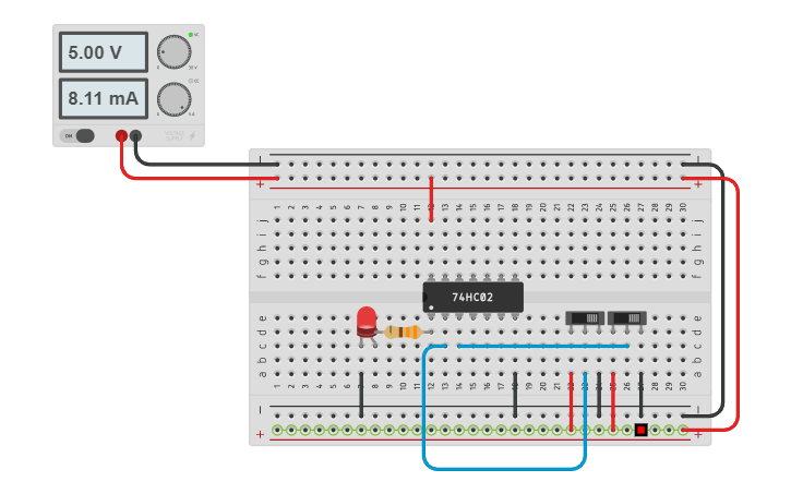 Circuit design 7402 - Tinkercad