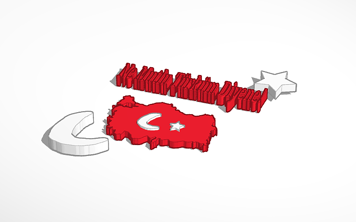 3D design Cumhuriyet Bayramı - Tinkercad