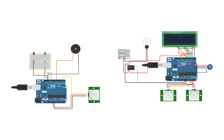 Circuit design Motion IR Sensor 1 - Tinkercad