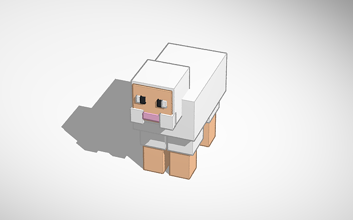 3D design combustible minecraft sheep (sim lab) - Tinkercad