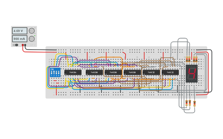 Circuit design 7 Segmentos - Rullyan Gabriel dos Santos | Tinkercad