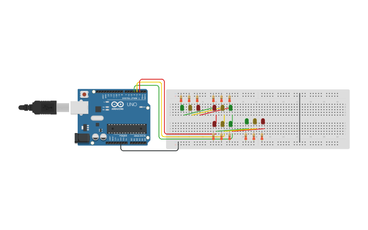 Circuit design Day 1. Arduino challenge: traffic light | Tinkercad