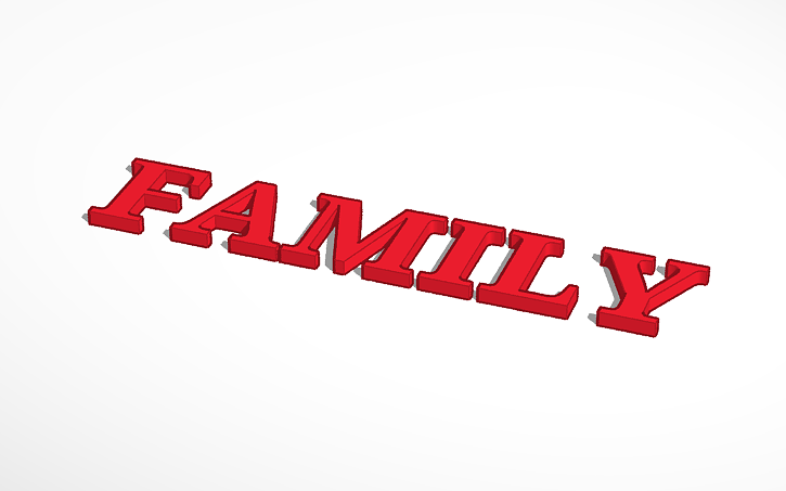 3D design family sign for living room | Tinkercad
