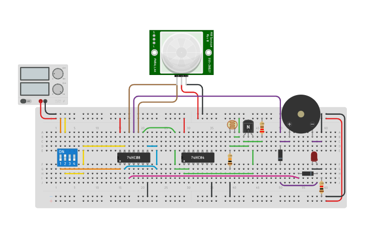 Circuit design Analogue and Digital Electronics Project - Tinkercad