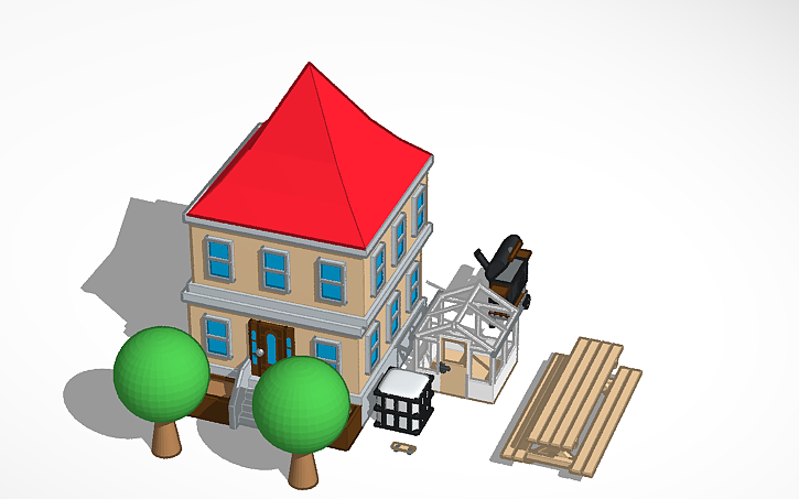 3D design maison de Louis - Tinkercad