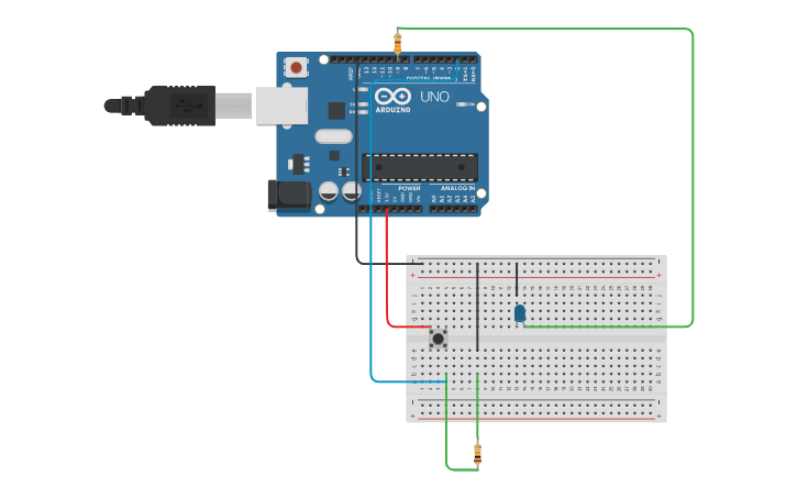 Circuit design PushButton - Tinkercad