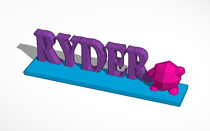 3D design name plate - Tinkercad