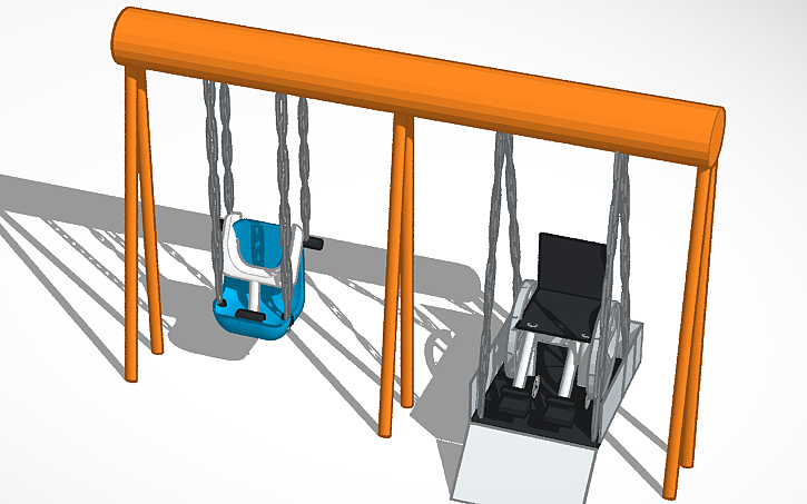 3D design inclusive swing set mod 4 - Tinkercad
