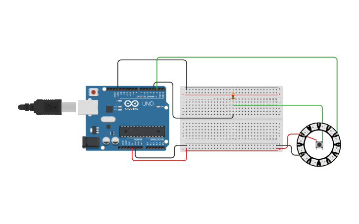 Circuit design Pull-Down example | Tinkercad