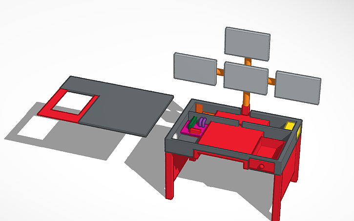 3d Design Desk Pc Tinkercad
