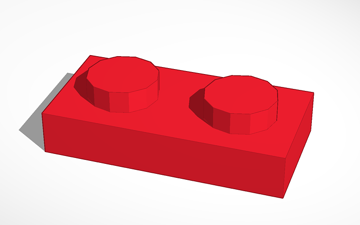3D design Lego Flat 1x2 - Tinkercad