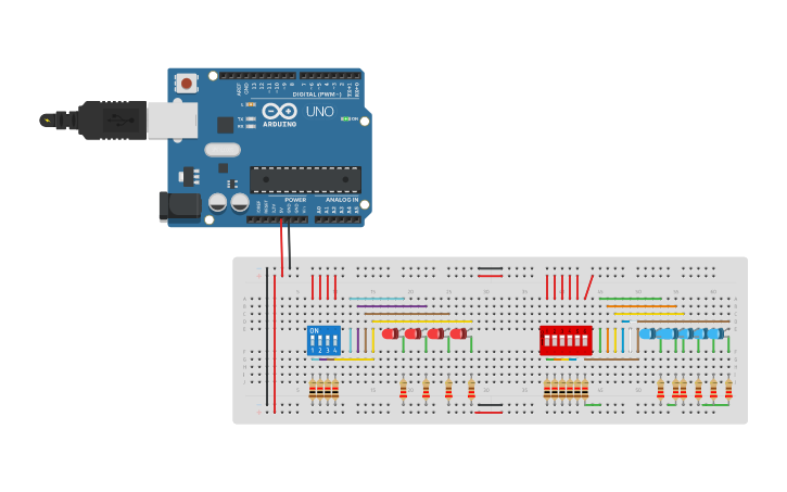 Circuit design Circuito dip 6 informática | Tinkercad