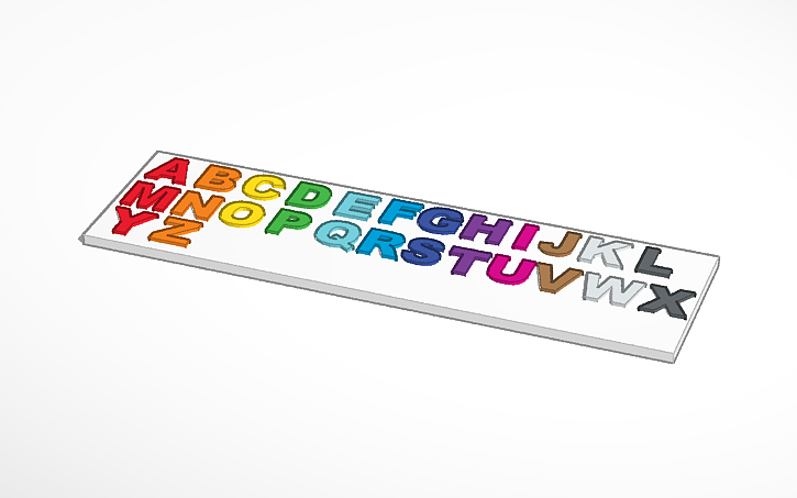 3D design Alphabet Plate - Tinkercad