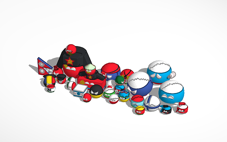 3D design COUNTRYBALLS MASHUP 2022 - Birthday special - Tinkercad