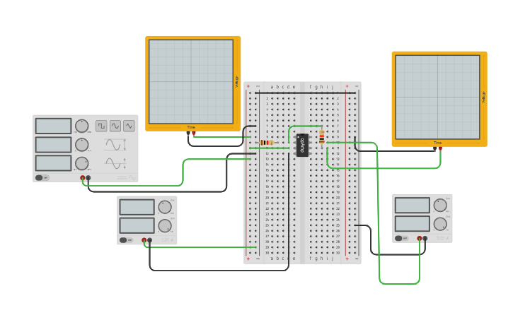 Circuit design non - inverting amplifier | Tinkercad