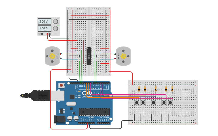 Circuit design Control L293D - Tinkercad