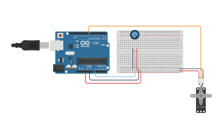 Circuit Design Servo Motor Com Arduino Tinkercad