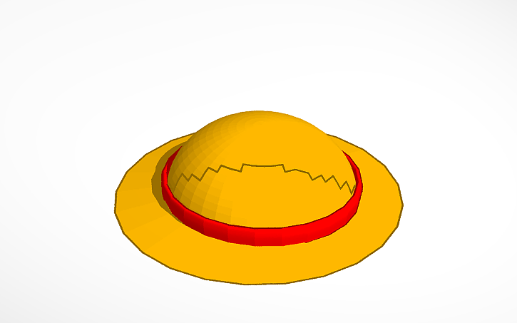 3D design monkey.d.luffy hat/one piece - Tinkercad
