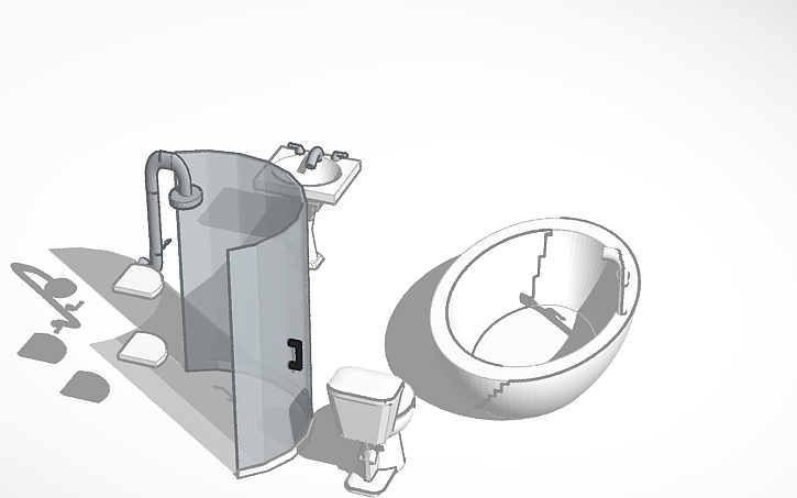 3D design Bathroom - Tinkercad