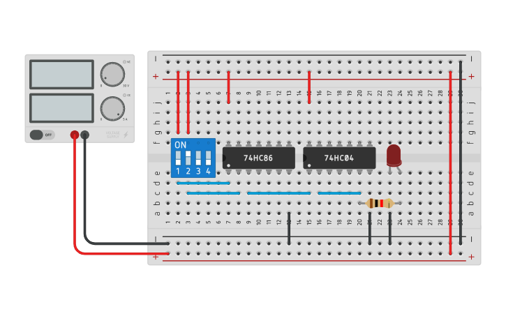Circuit design (XNOR Gate) - Tinkercad