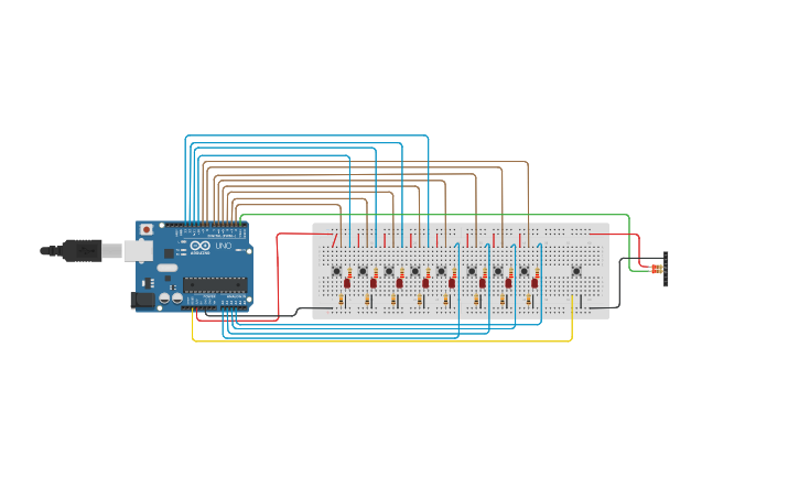 Circuit design MIDI footswitch GR55 Arduino - Tinkercad