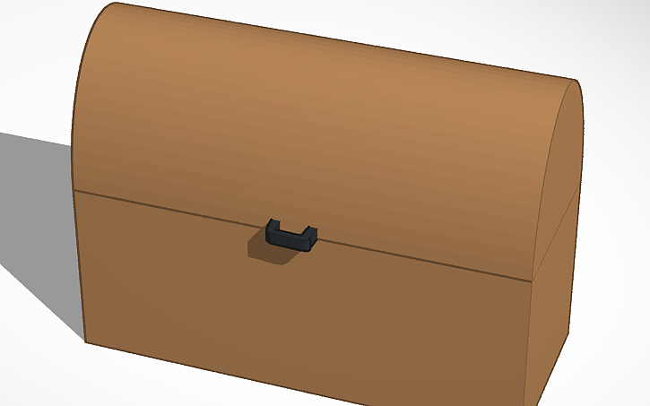 3D design wooden chest - Tinkercad