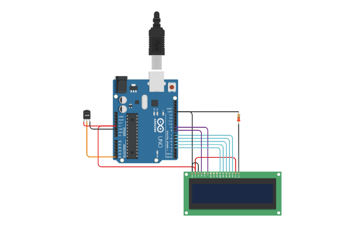 Circuit design Display LCD - Tinkercad