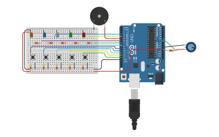 Circuit design Simon Dice - Tinkercad