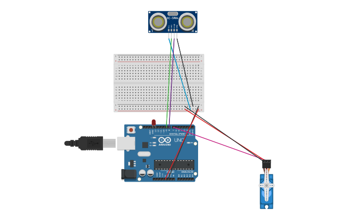 Circuit design Arduino Trash Bin - Tinkercad Circuit design Arduino Trash Bin - Tinkercad