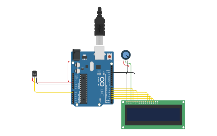 Circuit design Temperature Sensor - Tinkercad
