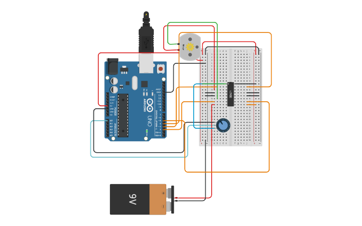 Circuit design DC Motor RPM - Tinkercad