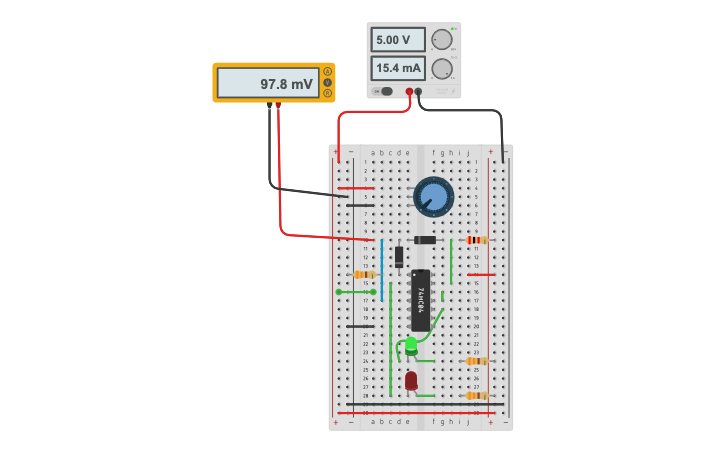 Circuit design Lab 02 Logic Probe - Tinkercad