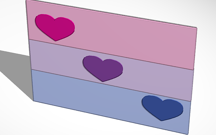 3D design Aesthetic Bisexual Flag - Tinkercad
