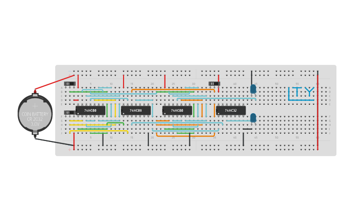 Circuit Design 2 Bit Binary Full Adder Tinkercad