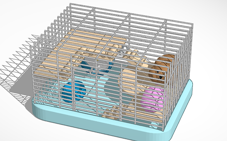 3D design hamster & cage - Tinkercad