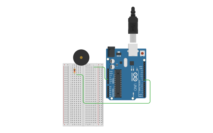 Circuit design Buzzer 3 - Tinkercad