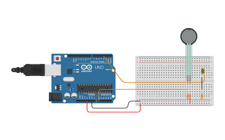 Circuit design Force sensor based TinkerCad Simulation_5 | Tinkercad