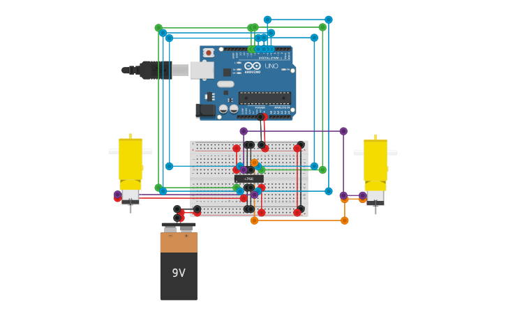 Circuit Design Circular Path Robot Tinkercad